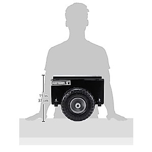 Drywall Cart - Lumber, Wood Paneling, and Plywood Carrier Holds up to 600lbs - Door Dolly with 10-inch Inflatable Wheels by Pentagon Tools (Black)