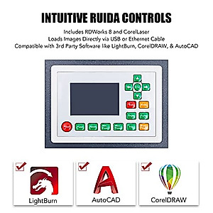 OMTech 100W CO2 Laser Engraver, 100W Laser Cutter and Engraver Machine, 20x28 Industrial Laser Engraving Machine with 2 Way Pass Through Air Assist RDWorks, Laser Cutting Machine for Wood Acrylic More