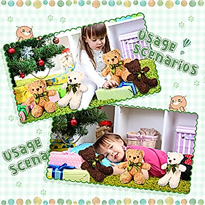 HyDren 15 Pieces Plush Stuffed Bears, 10 Inch Cute Soft Stuffed Bear Toy with Bow Tie for Graduation Baby Shower Christmas Birthday Party Gift Favors (Golden, Brown, White)