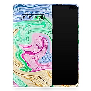 DesignSkinz Mixed ColorOil Protective Vinyl Decal Wrap Skin Cover Compatible with The Samsung Galaxy S20 (Screen Trim & Back Glass Skin)
