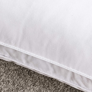 puredown® Goose Feather Down Pillow Gusseted Bed Pillows for Sleeping 100% Cotton Shell Set of 2 Standard Size