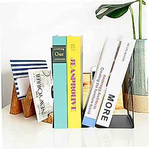 PLAFOPE 2pcs Metal Bookends Teenage Girl Books Metal Bookshelf File Book Stands Book Organizer Reading Book Stands Look at The Bookshelf Iron Metal Desktop Bookcase Desktop Book Holders