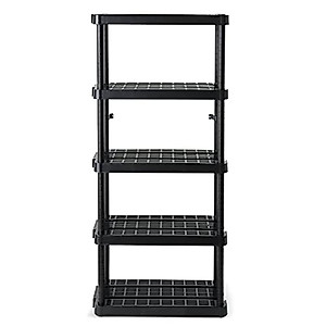 Gracious Living Medium Duty Adjustable Ventilated Storage Shelving Unit, 5 Shelf