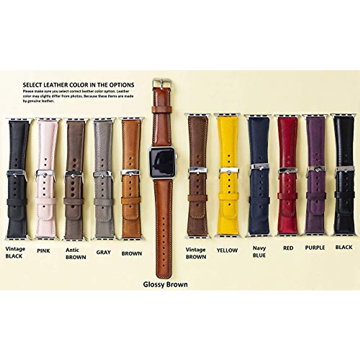 VENOULT iWatch Series 9, Ultra 2 Compatible Apple Watch Bands for Man or Women 49mm, 48mm, 47mm, 45mm, 44mm, 41mm, 40mm, Series 9-1 Dark Brown Genuine Leather Bull Strap, HANDMADE