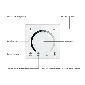 LAZIRO Smart Touch Panel LED Dimmer Controller DC 12V 24V 4Ax3 Channel Timer Wall Switch Controller for Single Color LED Strip Lights