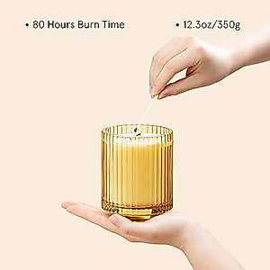 LA JOLIE MUSE Sandalwood & Patchouli Scented Candle, Candles for Home Scented, Luxury Glass Jar Candles for Gift and Home Decor, 80 Hours Long Burning