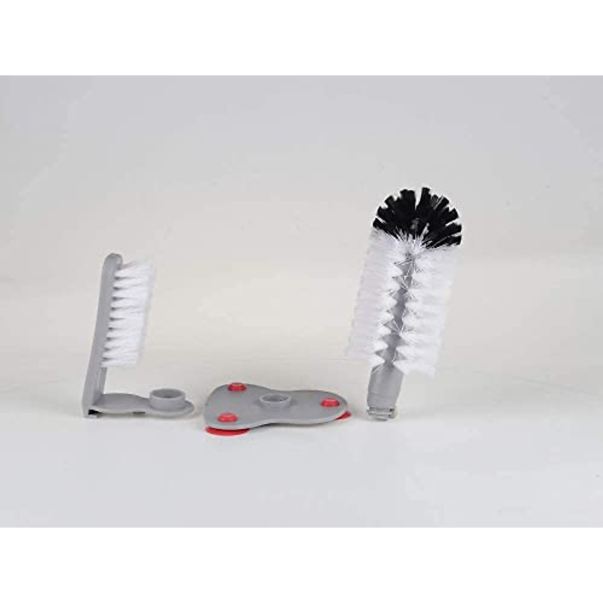 White Double Side Bar Glass Brush Washer Cleaner with Suction Base, Cups Mug Decanters Jugs Cleaning Kitchen Tools