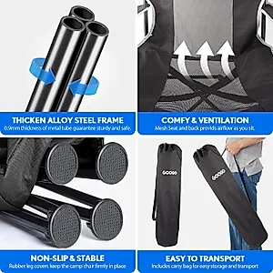 GOOGO Camping Chair Folding, Oversize Portable Lightweight Chair with Cooler, Cup Holder, Mesh Back Seat, Supports 300lbs, Collapsible Compact Chair with Carry Bag & Strap for Outdoor, Camp, Hiking