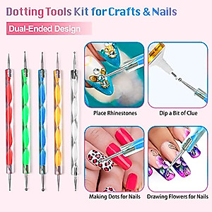 110 ML B7000 Rhinestones Glue for Crafts, 3.7 fl oz B7000 Jewelry Glue with 5 Dotting Pen Tool, Wax Pencil, Tweezer Rhinestones Tray and Glue Container for DIY Craft Jewelry Making Nail Art