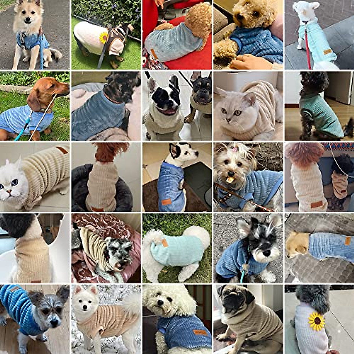 Mitili Dogs Sweater Winter Dog Clothes Warm Pullover Stretch Velvet Pets Jacket Pet Sweaters for Boy and Girl Cat Pullover Shirt in Cold Weather for Small Medium Bulldog Chihuahua (Small, Green)