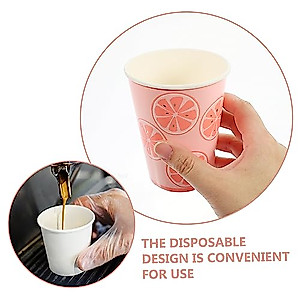 IFANLANDOR 8Pcs Lemon Paper Cups fruit party supplies tableware espresso paper cups hot coffee paper cups vasos para cafe desechables paper drinking cups lemon cups gold leaf Disposable