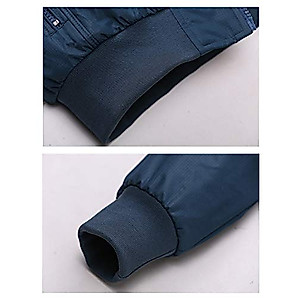 PASOK Men's Lightweight Softshell Coat Outerwear Zipper Windbreaker Flight Bomber Jacket Navy M