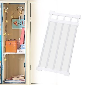 BEMAXYE School Locker Shelf Organizer - Adjustable Separator Shelves Tension Storage Rack for Students, Office Workers, Fits Lockers from 11.8" to 15.7" W (14.2 wide)