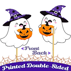 A Baby is Brewing Halloween Centerpiece Sticks 17Pcs Halloween Baby Shower Decorations Baby Brewing Little Boo Party Table Topper Decorations for Halloween Pregnancy Gender Reveal Party Supplies