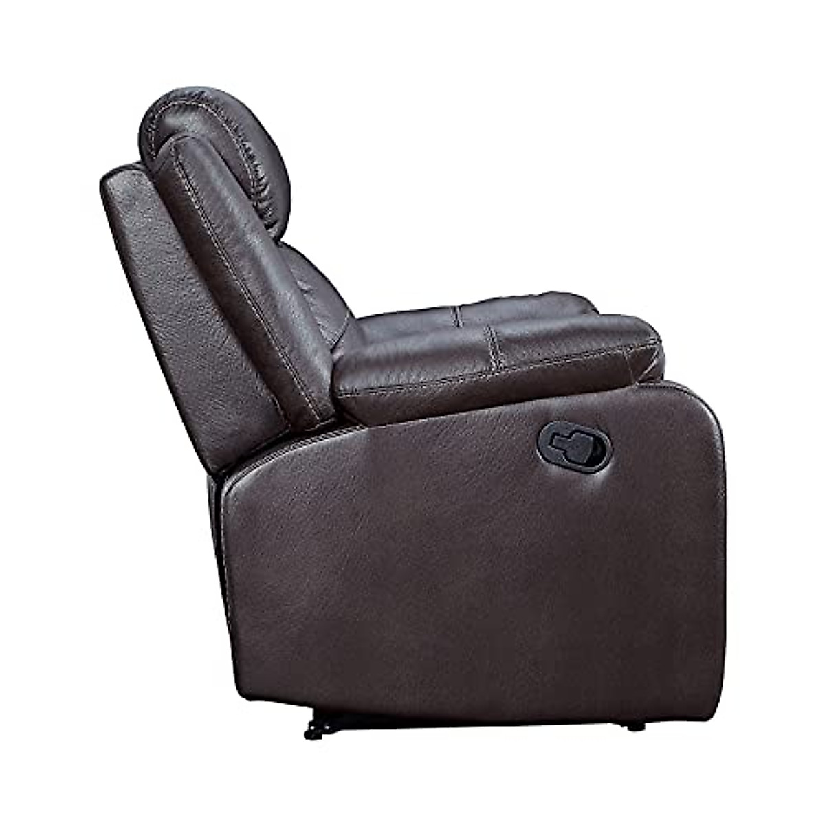 Lexicon Miramar Polished Microfiber Double Lay Flat Reclining Sofa with Drop-Down Cup Holders, 81" W, Dark Brown