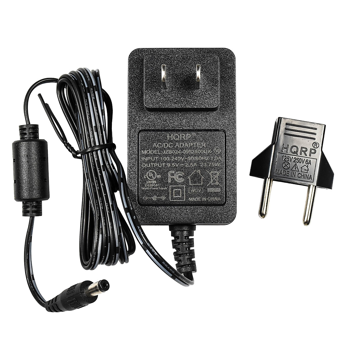 HQRP AC Adapter Compatible with Casio KL750 / KL-750 / KL750B / KL-750B / KL7000 / KL-7000 Label Printer Power Supply Cord Plus Euro Plug Adapter