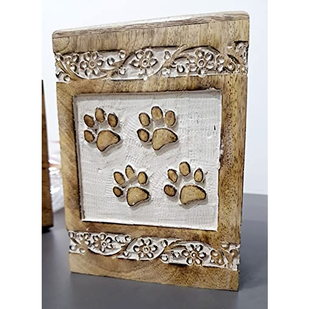 ARTISENIA Wooden Pet Memorial Keepsake Cremation Urns for Ashes Pet Urn Wood Keepsake Box Urns for Cat Dogs Ashes | Cat Memorials 7.5 X 5.5 Inch