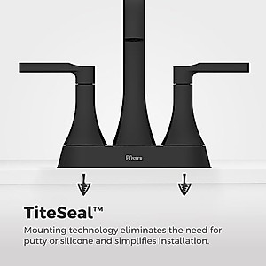 Pfister Vaneri Bathroom Sink Faucet, 4-Inch Centerset, 2-Handle, 3-Hole, Matte Black Finish, LF048VRIBB