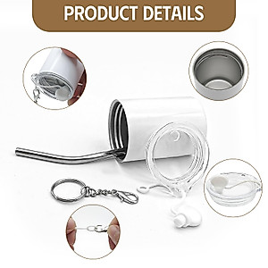 YOUKE OLA 16 Pack Sublimation Shot Glasses Tumblers Blanks Stainless Steel Double Wall Mini Tumbler with Keychain Cute Shot Glasses Set Bulk for Sublimation Oven Printing, White 3oz