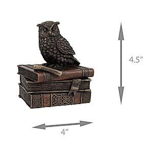 Veronese Design Bronzed Finish Wise Old Owl Trinket Box