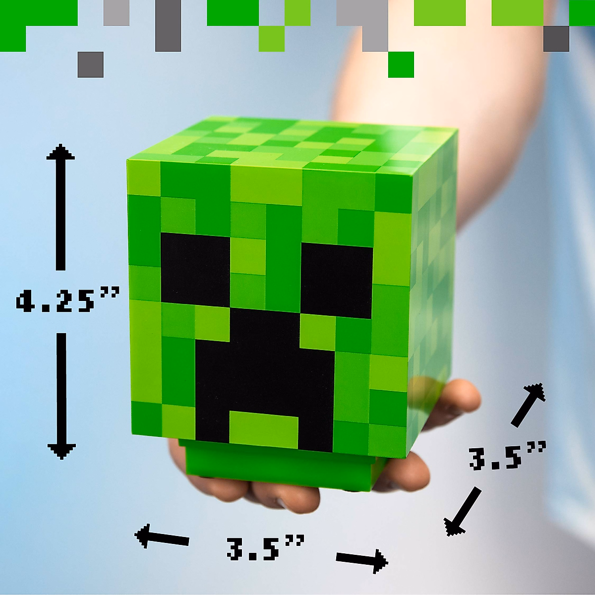 Paladone Minecraft Creeper Desk Light with Official Creeper Sounds, Handheld Night Light for Kids Room or Gamer Décor - Licensed Minecraft Gifts