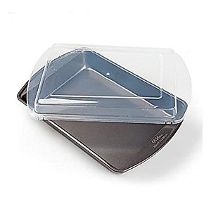 Wilton Perfect Results Premium Non-Stick Bakeware Oblong Cake Pan, Easy Snap On/Off Cover for Maximum Protection, 13 by 9-Inch