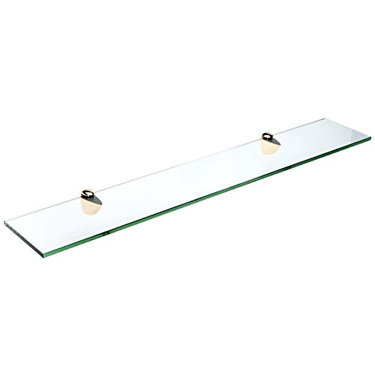 Spancraft Glass Peacock Glass Shelf, Brass, 8 x 24