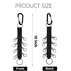 Clipband 2 PCS Black Cheer Bow Holder,Paracord Handmade Keychain for Cheerleading Teen Girls High School College Sports
