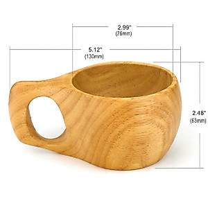 Bamber Wooden Coffee Cup Wood Novelty Mugs Reusable Decorative Teacup