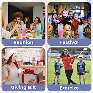 Icesip 40oz Sublimation Tumbler Blank, 20 Pack Sublimation Tumbler with Handle and Straw, Double Wall Vacuum Gradient Tumbler with Handle Blanks Stainless Steel for Heat Transfer Machine Printing