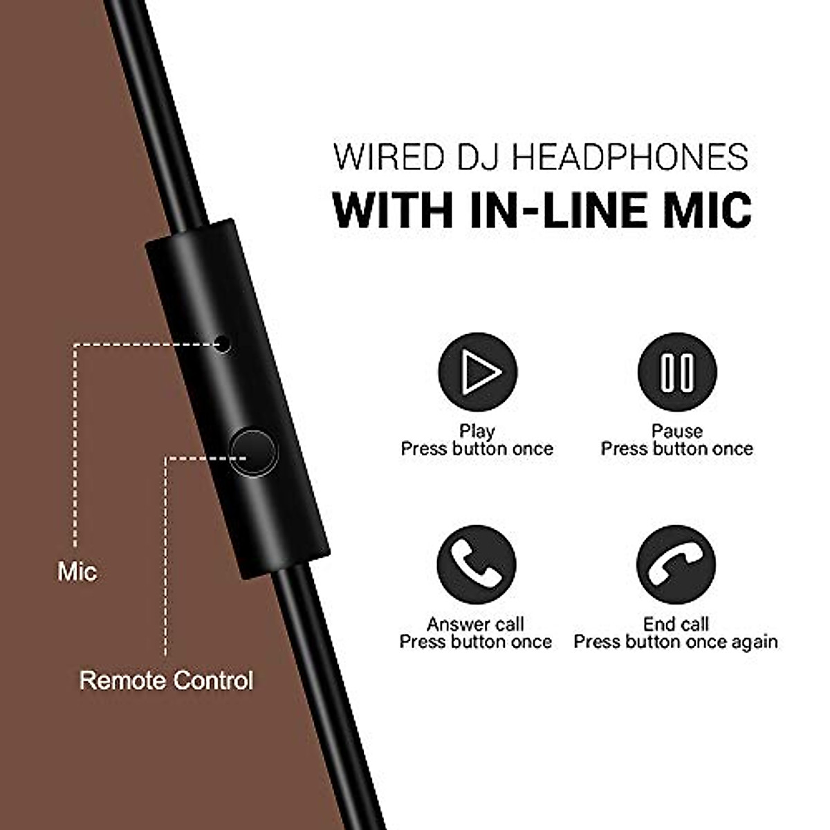 Over Ear Headphone, Wired Premium Stereo Sound Headsets with 50mm Driver, Foldable Comfortable Headphones with Protein Earmuffs and Shareport for Recording Monitoring Podcast PC TV- with Mic (Silver)