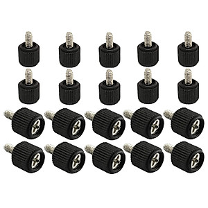 RuiLing 20pcs 6#-32 * 6 PC Case Thumb Screws Phillips Head Toolless Adjustment Hand-Tighten Computer Screw Black