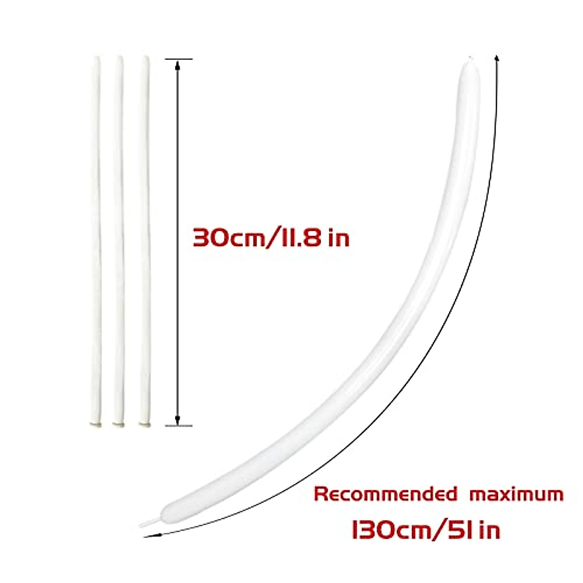 Long Balloons, Premium 260Q Twisting Sculpting Balloons for Animal Shape Birthdays Clowns White Pack of 100