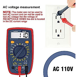 AstroAI Multimeter Tester 2000 Counts Digital Multimeter with DC AC Voltmeter and Ohm Volt Amp Meter ; Measures Voltage, Current, Resistance; Tests Live Wire, Continuity