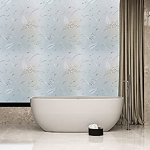 Frosted Privacy Glass Window Film, Vinyl Decorative Window Decals, Static Clings No-Glue Removable Window Film for Home Bathroom Living Room (17.5 x 78.7 inch)