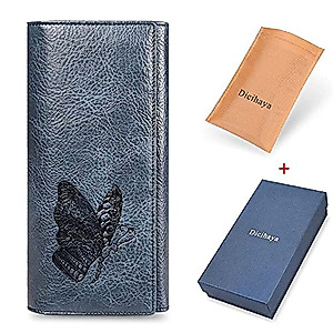 Dicihaya Butterfly Pattern Women Wallet Soft Leather Designer Bifold Large Capacity Multi Card Organizer Lady Clutch