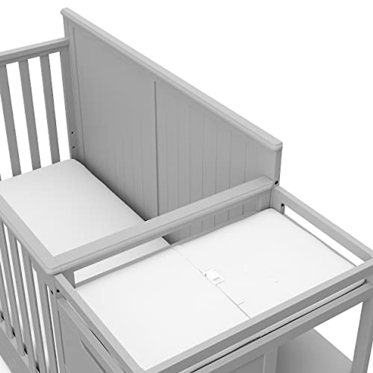 Graco Hadley 5-in-1 Convertible Crib and Changer with Drawer (Pebble Gray) – Crib and Changing Table Combo with Drawer, Includes Changing Pad, Converts to Toddler Bed, Daybed and Full-Size Bed