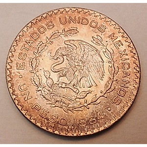 1964 Silver Mexican Un Peso, KM#459