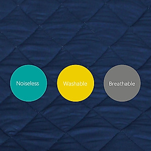 2 Pack, Sheet for Regalo My Cot Portable Toddler Bed, Joovy Travel Cot (Sheet Only, Bed not Included), Soft Child Travel Cot Padded Cover, Navy & Grey