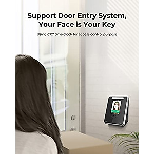 ANVIZ Time Clock - CX7 Face Biometric Time Attendance Machine for Employees Small Business - Face + RFID + Pin Punching in one, Support Door Access, Up to 1,500 Users with Professional Cloud Software