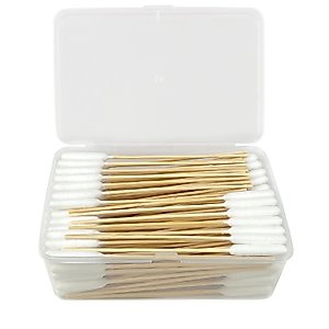 eyxformula 6 Inch Long Cotton Swabs for Pet Cleaning, Bamboo Handle, Pet Ear Cleaning Solution Supplies for Dogs and Cats (200 pcs Long Head Cotton swabs)