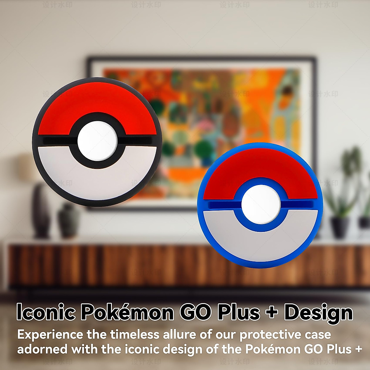 Protective Case for Pokémon GO Plus + 2023, AOYYUBK 2 Pack Waterproof Soft Silicone Case with Wrist Strap,Shockproof Anti-Scratch Case Cover for Pokémon GO Plus +