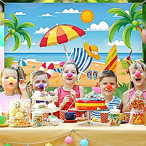 Summer Beach Backdrop for Hawaiian Party Decorations Pool Surfboard Banner for Hawaiian Themed Birthday Baby Shower Party Supplies Photography Background Photo Booth