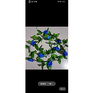 BEMACOGGI MagicZoo 2Pack 15.74FT Artificial Rose Vine Silk Flower Garland Fake Hanging Rose Flower Plant for Home Office Garden Hotel Wedding Party Decor Jewel Blue