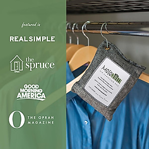 Moso Natural Air Purifying Bag 200g (7.05oz) 3 Pack. A Scent Free Odor Eliminator for Cars, Closets, Bathrooms, Pet Areas. Premium Moso Bamboo Charcoal Odor Absorber. Two Year Lifespan (Charcoal Grey)