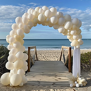 100pcs White Sand Balloons Latex Cream Balloons for Balloon Garland Arch Kit for Birthday Party Wedding Balloon Graduation Baby Shower Decoration