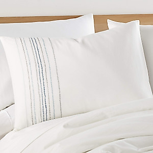 Levtex Home - Terrington Duvet Cover Set - King Duvet Cover (106 x 94in.) + Two King Pillow Cases (36 x 20in.) - Stripe White and Blue - Cotton