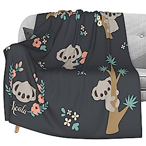Cute 3D Animal Koala Flannel Fleece Throw Blanket Living Room/Bedroom/Sofa Couch Warm Soft Bed Blanket for Kids Adults All Season 50x60 inch