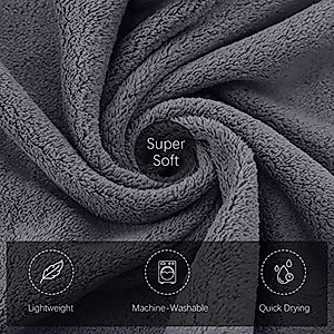 TENSTARS Silk Hemming Bath Towels for Bathroom Clearance - 27 x 55 inches - Light Thin Quick Drying - Soft Microfiber Absorbent Towel for Bath Fitness, Sports, Yoga, Travel, Gym - 2 Pack, Dark Grey