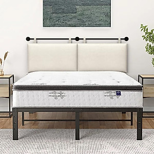 Queen Mattress,12 Inch Hybrid Mattress in a Box,Gel Memory Foam Queen Size Mattress,Individually Wrapped Pocket Coils Innerspring Mattress for Motion Isolation,Medium Firm (Queen)